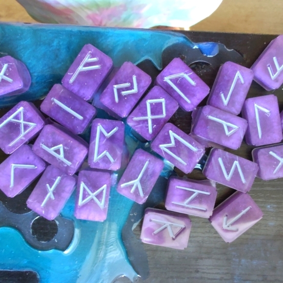 Hand Crafted | Other | 24 Purple Rune Stones | Poshmark